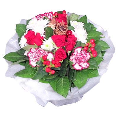 A2020-01 - Bouquet rond rouge et blanc - Carine Sannier Artisan ...